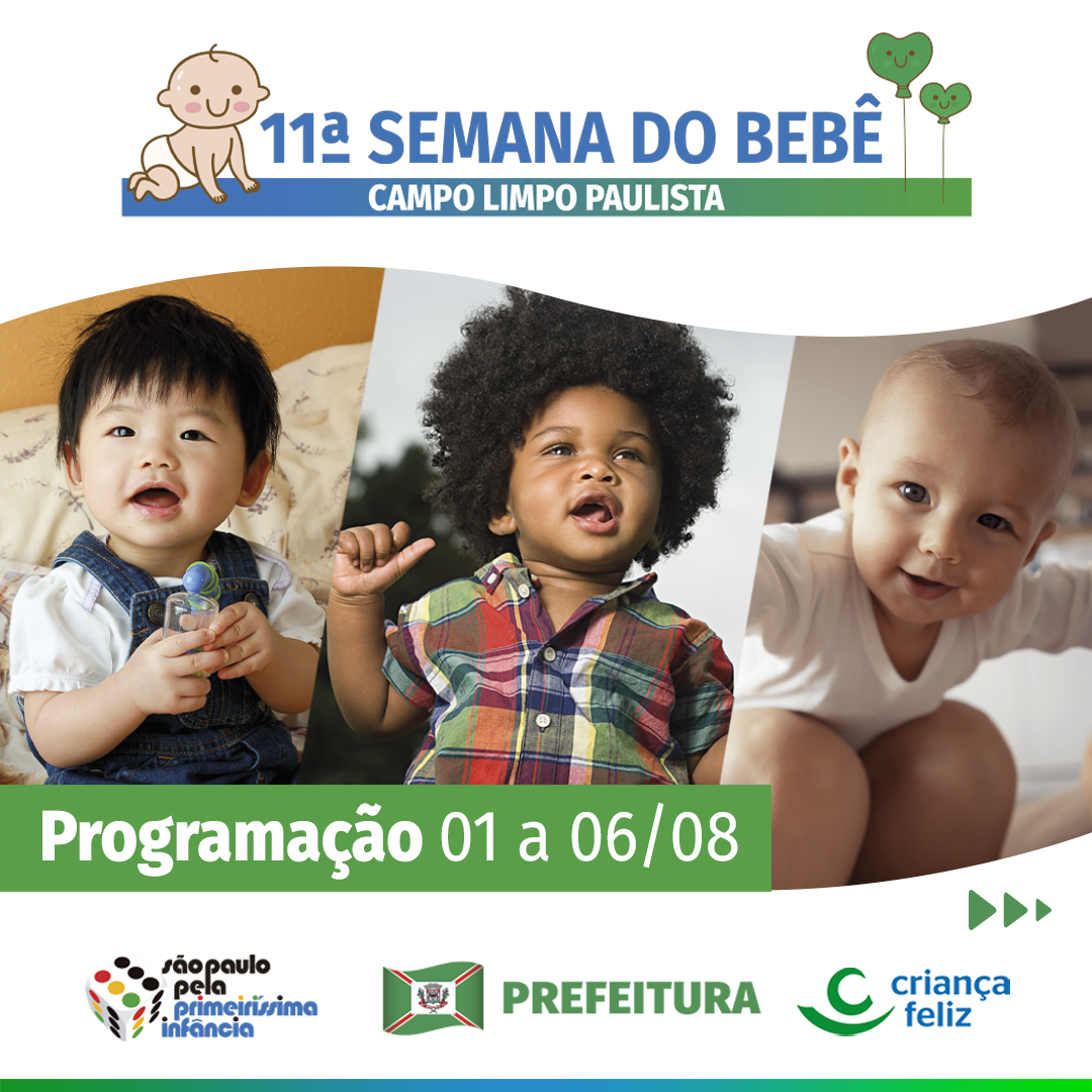 Prefeitura promove entre 1 e 6 de agosto a 11ª Semana do Bebê